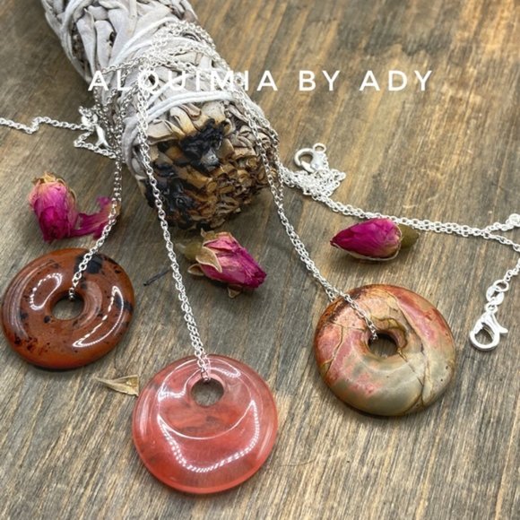 Alquimia | Jewelry | Red Healing Crystals Delicate 925 Silver Gemstone ...